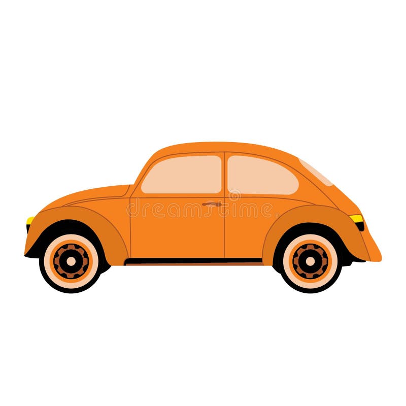 Orange car stock vector. Illustration of orange, wheel - 262412706