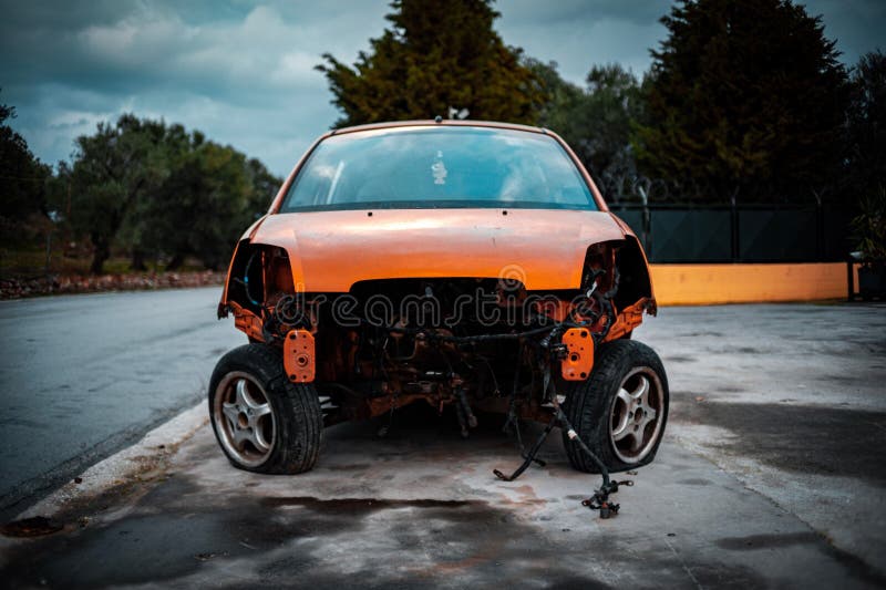 Orange Car Missing Engine Stock Photos - Free & Royalty-Free Stock ...