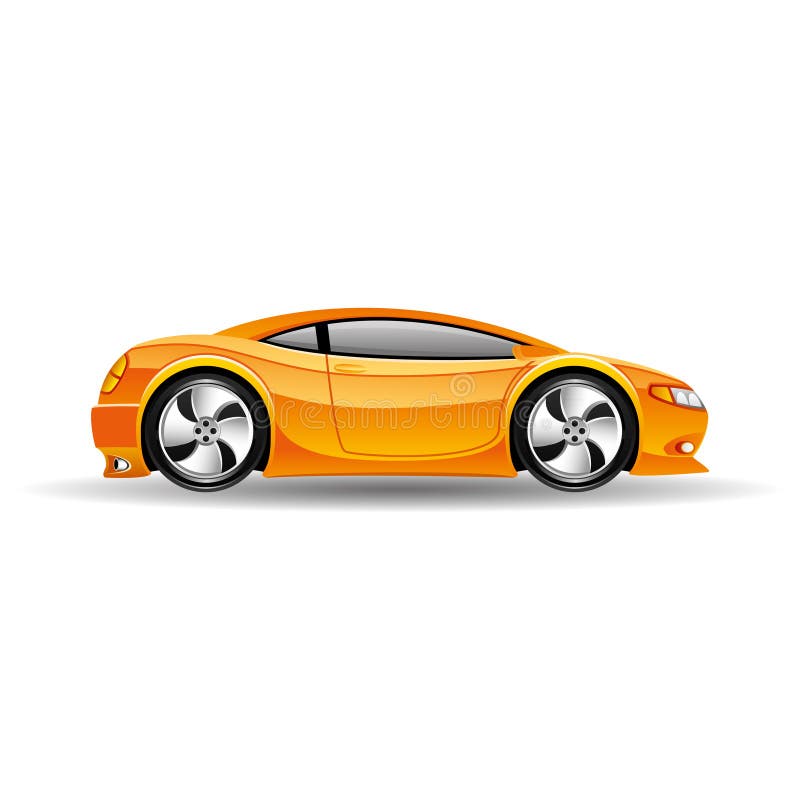 Orange car. stock vector. Illustration of motor, background - 49540865