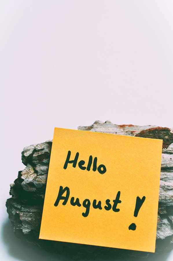 Hello august background stock image. Image of brand - 349934327