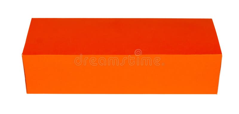 Orange Cardboard Box on White Background Stock Image - Image of orange ...