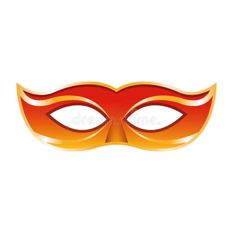 Orange carnival mask icon stock vector. Illustration of original ...