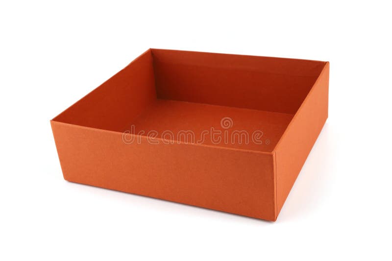 Orange Carton Box Isolated on White Background. Stock Photo - Image of ...