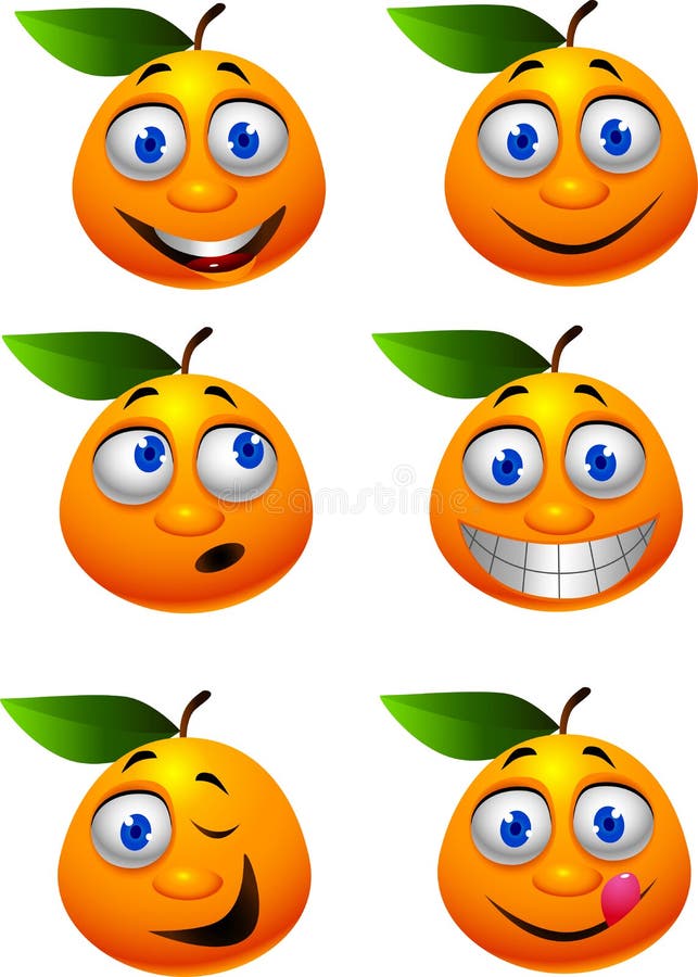 Orange cartoon character stock illustration. Illustration of thinking ...