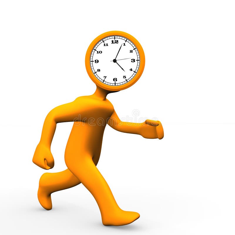 Clock Head Run stock illustration. Illustration of limit - 30014095