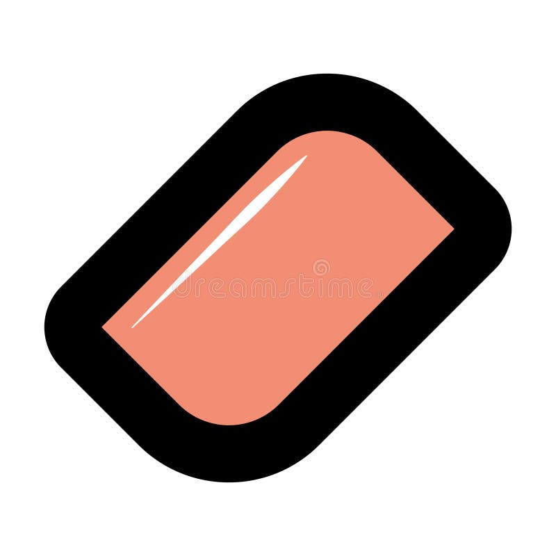 Orange Cartoon Eraser Shape. Vector Stock Vector - Illustration of ...