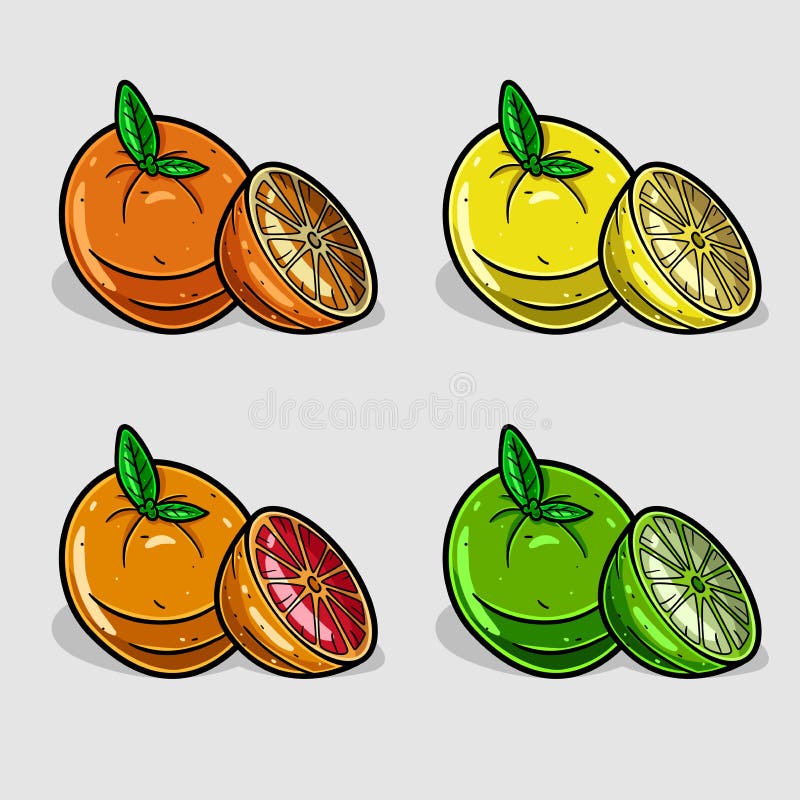 Orange Cartoon with Four Color Different. Simple Effect Stock Vector ...