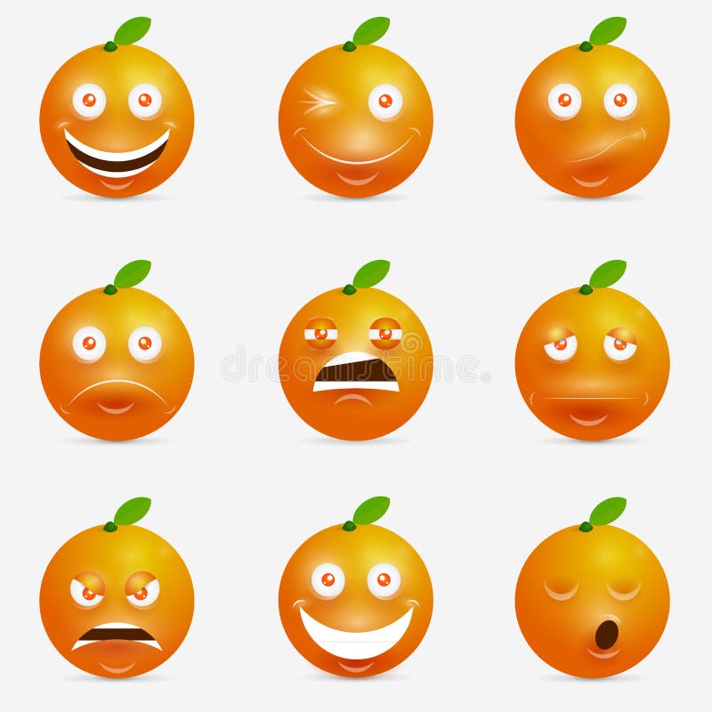 Orange Cartoon Many Expressions Stock Illustrations – 43 Orange Cartoon ...