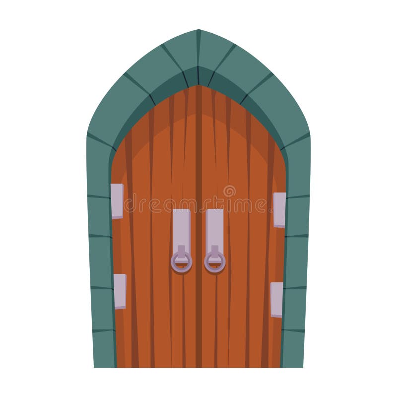 Orange castle door stock vector. Illustration of design - 246983979