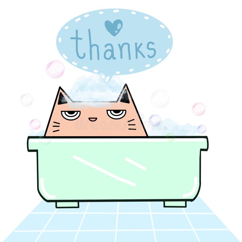 Orange Cat with Bathroom Sticker Stock Illustration - Illustration of ...