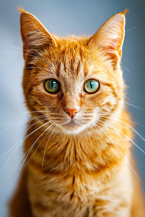 An Orange Cat with Green Eyes Looking at the Camera. Generative AI ...