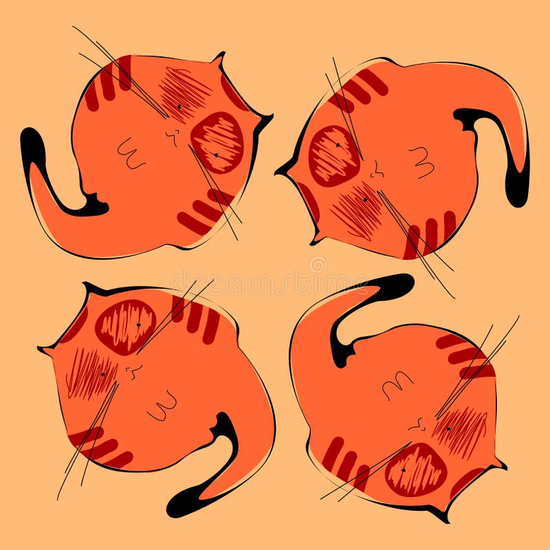 Orange cat stock vector. Illustration of friendly, hairy - 43966773