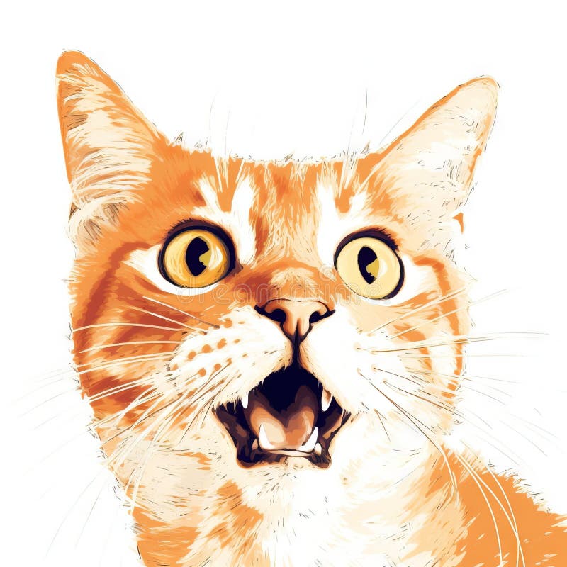 An Orange Cat with Its Mouth Open and it S Mouth Wide Open Stock ...