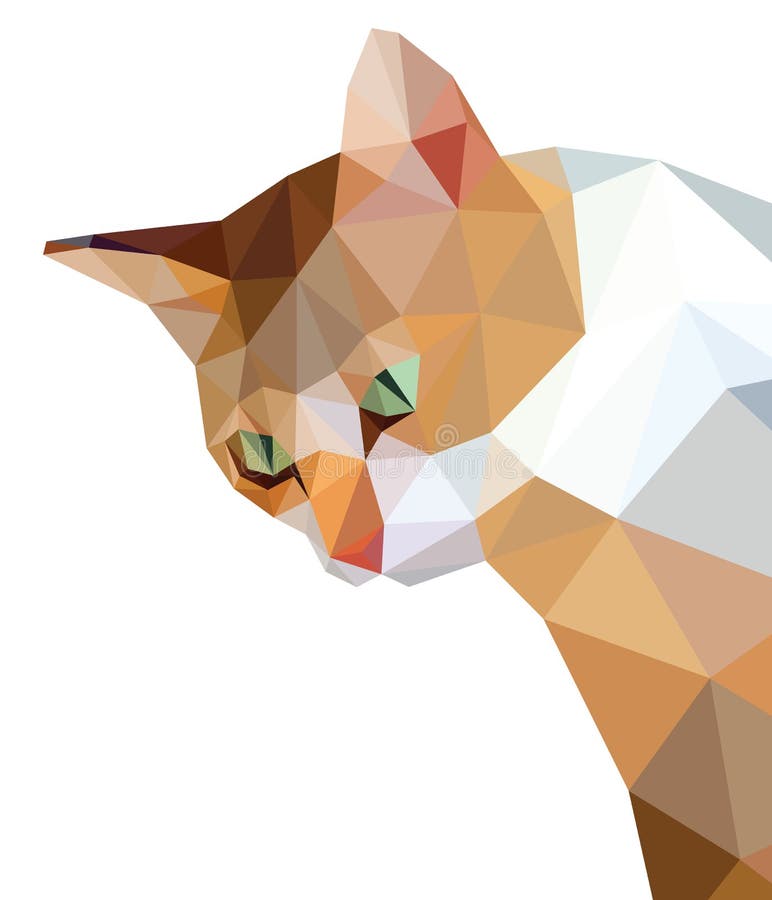 Low Poly Cat. Triangle Polygonal Stile Siamese Kitten Stock Vector ...