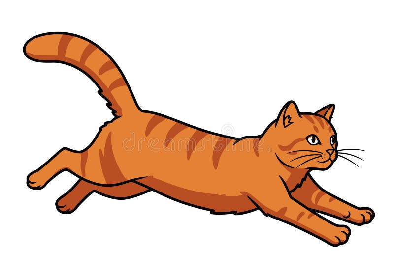 Running Cat Clipart. stock illustration. Illustration of stripes ...