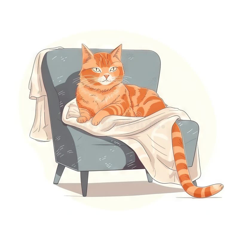 Sitting Cat Back Drawing