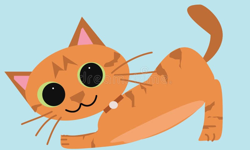 Orange cat standing smile stock vector. Illustration of standing ...