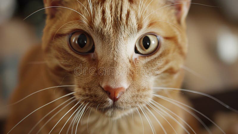 The Orange Cat Stares at Me. Generative Ai Stock Illustration ...