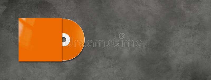 Orange CD - DVD Mockup Template Isolated on Concrete Background Banner ...