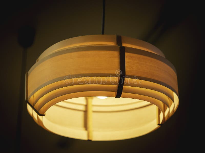 Ceiling lamp in dark room. stock photo. Image of design - 125358922