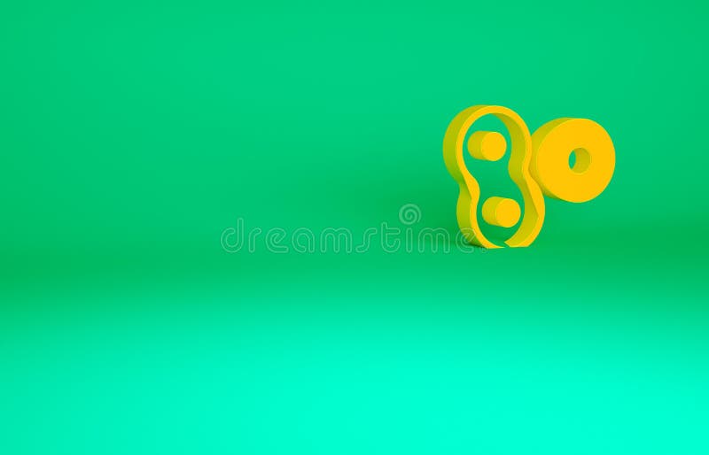 Orange Cell Division Process Icon Isolated on Green Background ...