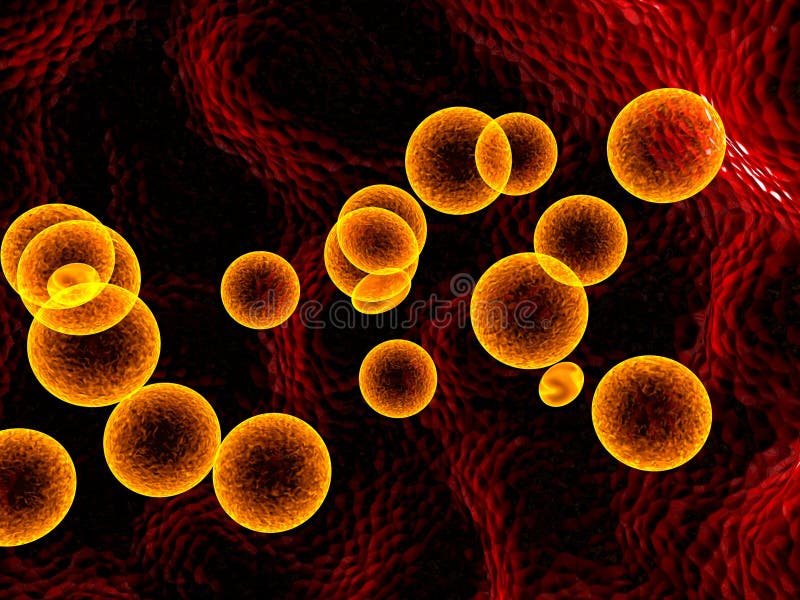 Orange Bacteria on Green Cells Stock Illustration - Illustration of ...