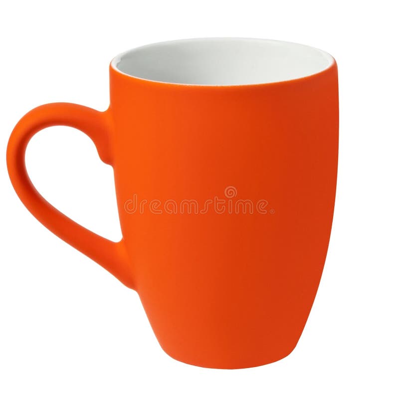 Orange ceramic mug stock image. Image of kitchenware - 188562625