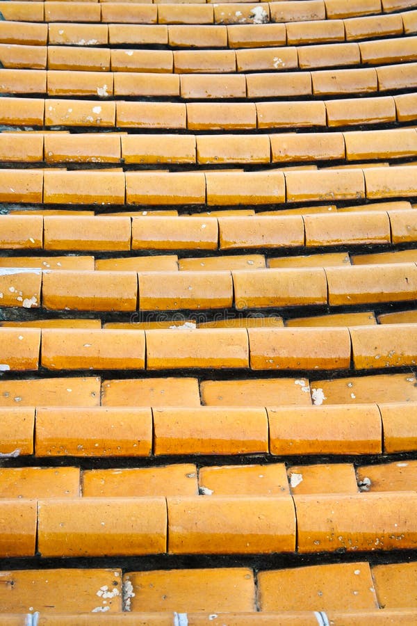 Orange Ceramic Roof Pattern Stock Photo - Image of frame, outside: 24110328