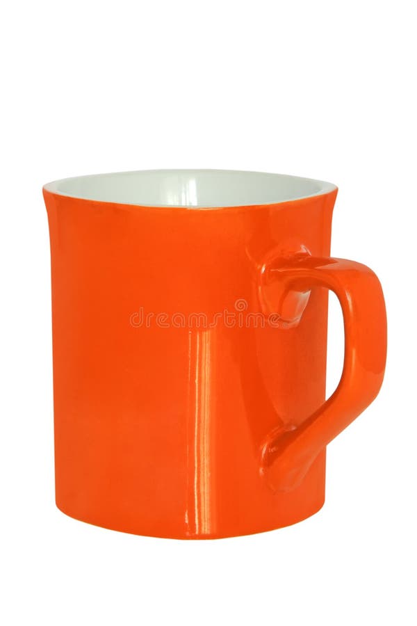 Orange Ceramic Tea Cup Isolated on White. Stock Image - Image of orange ...