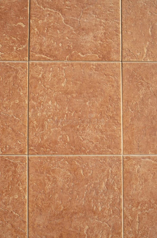 Orange Ceramic Tiles on Wall Closeup Stock Photo - Image of slabs ...