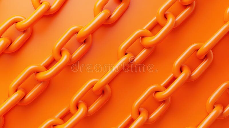 Orange Chains Interlock Against a Vibrant Background, Creating a Bold ...