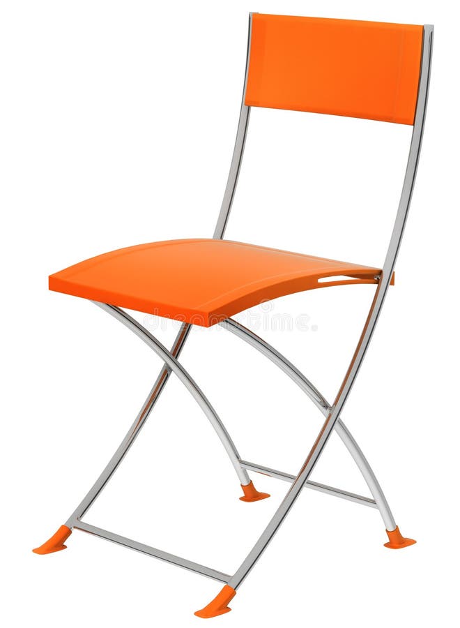 Orange Chair with Iron Legs 3d Rendering Stock Illustration ...