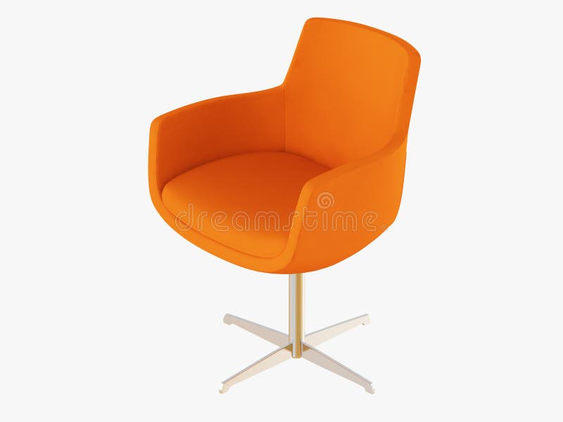 Orange Chair with Iron Legs Top View 3d Rendering Stock Illustration ...