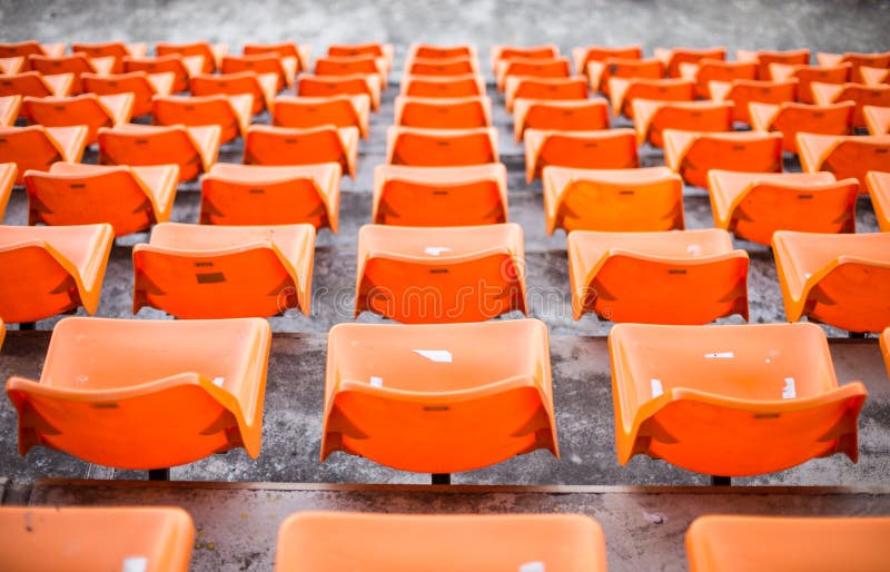 Orange chair stock photo. Image of grandstand, chair - 40135106