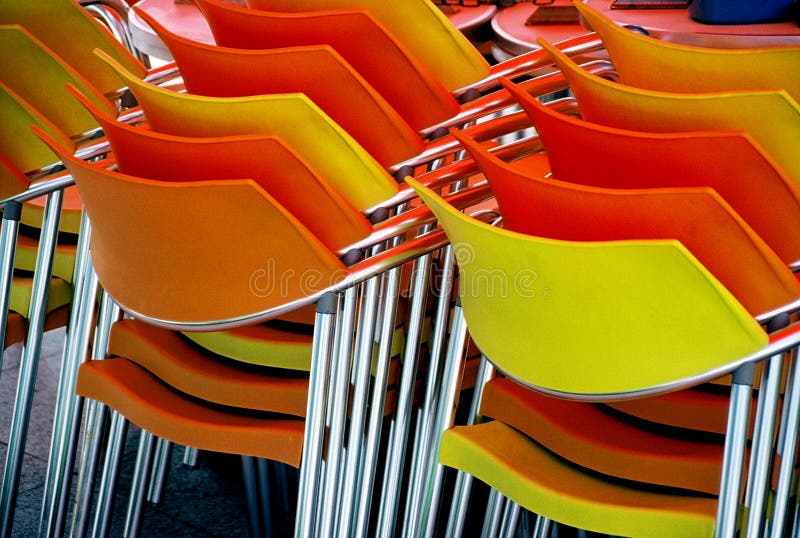 Orange Chairs stock photo. Image of steel, repetition - 1060880