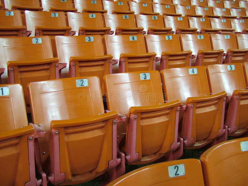 Orange Chairs stock photo. Image of class, chair, number - 1291210