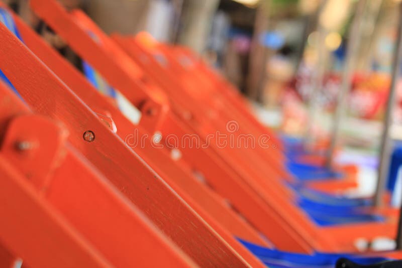 The Orange Chairs Pattern on the Thailand Beach Stock Image - Image of ...