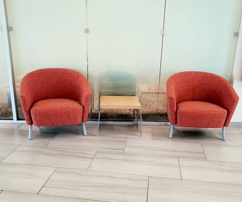Orange Chairs in Waiting Room. Stock Photo - Image of chairs, waiting ...