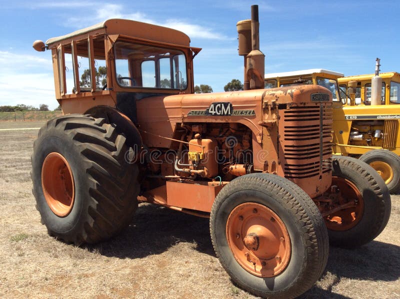 Orange Chamberlain tractor editorial photo. Image of chamberlain - 81509076