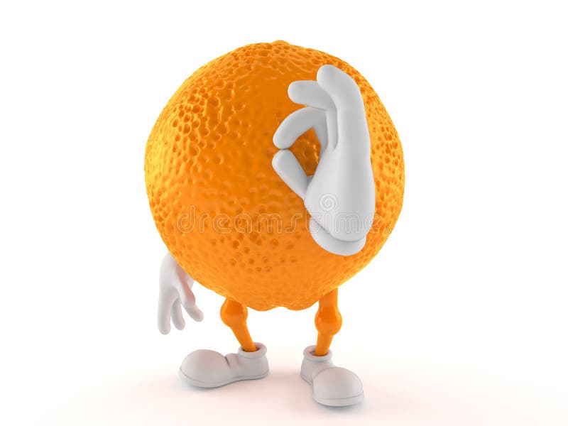 Orange Character with Ok Gesture Stock Illustration - Illustration of ...