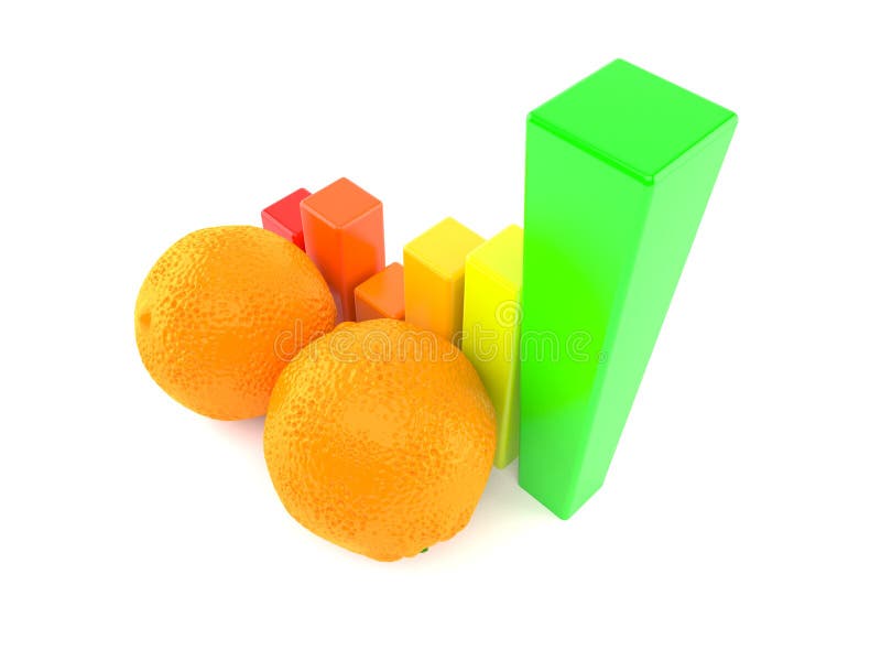 Orange with chart stock illustration. Illustration of orange - 99630145