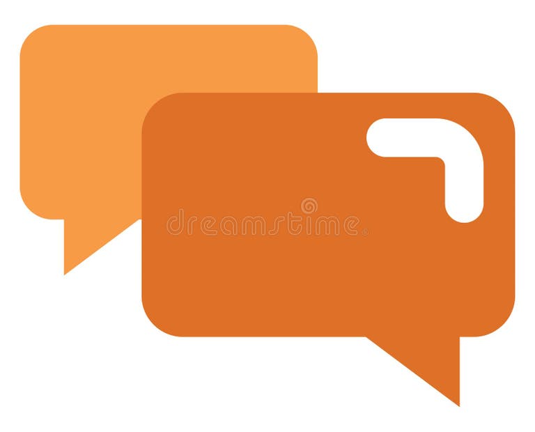 Orange chat heads, icon stock vector. Illustration of face - 261067536