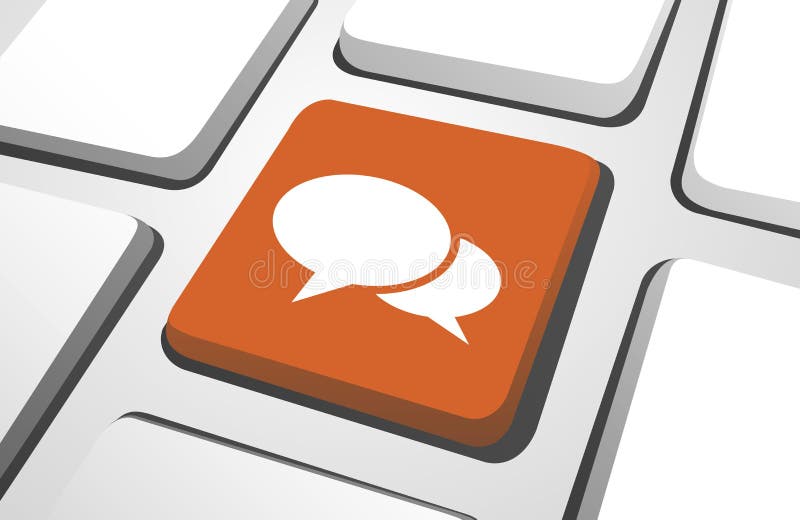Orange Chat Icon on a Keyboard Button. Stock Illustration ...