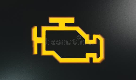 Orange Check Engine Indicator Dash Light Stock Illustration ...