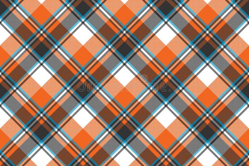 Orange Check Plaid Seamless Fabric Texture Stock Vector - Illustration ...
