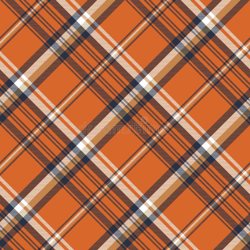 Orange Check Plaid Seamless Fabric Texture Stock Vector - Illustration ...