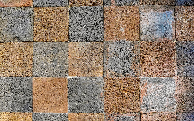 Orange Checkerboard Pattern Wall and Floor Texture in Mexico Stock ...