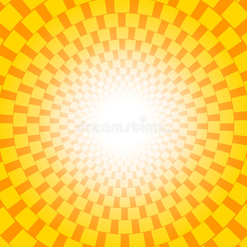 Orange Checkered Pattern with Sun Burst Design for Abstract Background ...