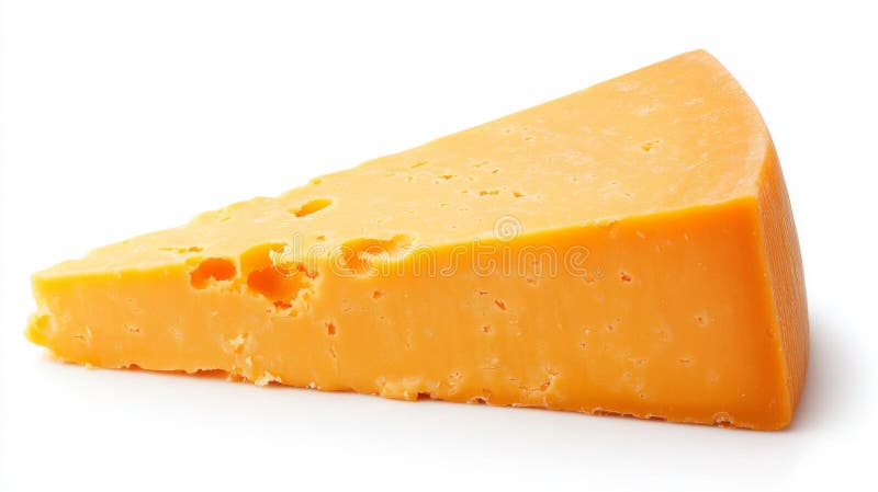 Orange Cheddar Cheese Slice on White Background Stock Illustration ...