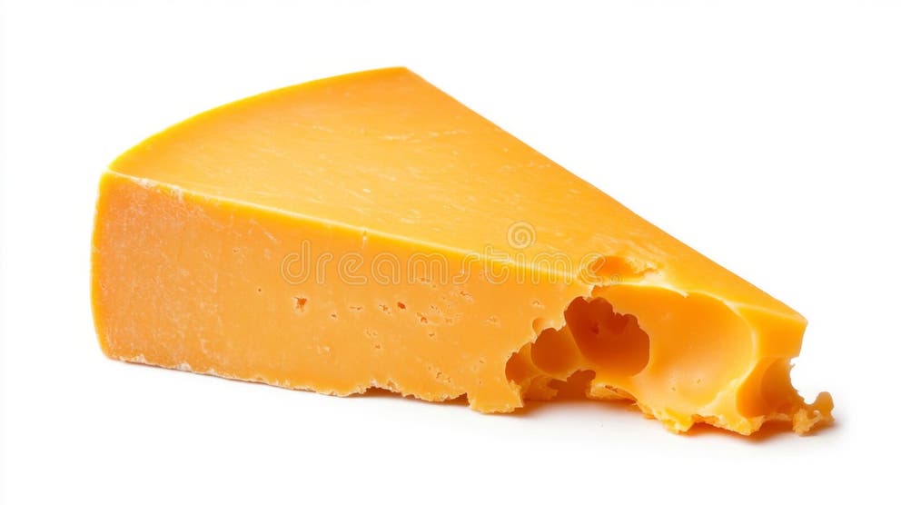 Orange Cheddar Cheese Wedge on White Background Stock Illustration ...